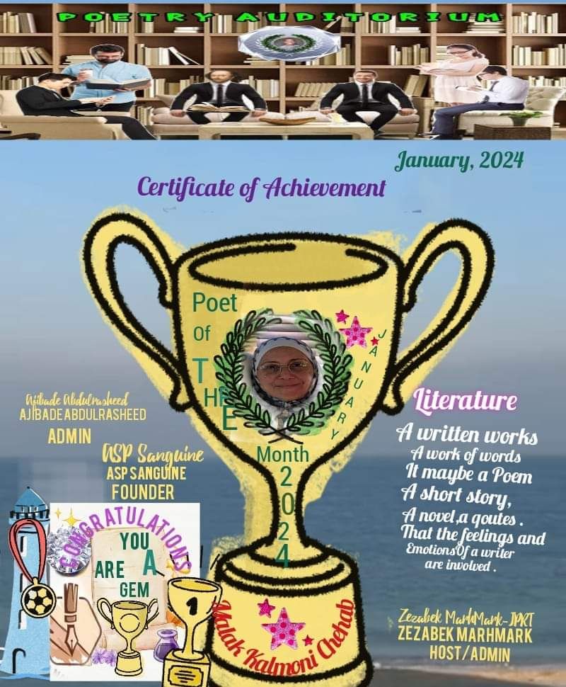 Certificate of poet of the month! – Poetry for Change