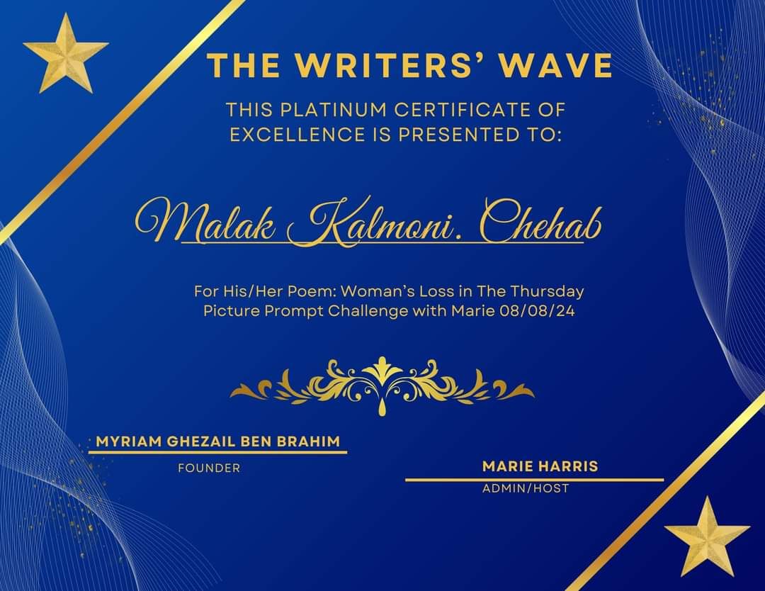 Platinum Certificate of Excellence, Poem: Woman’s Loss – Poetry for Change
