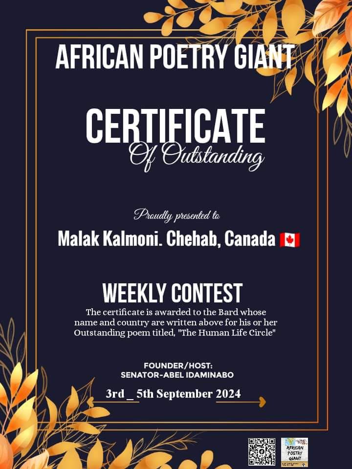 Certificate of Outstanding, acrostic poem: SOVEREIGNTY – Poetry for Change